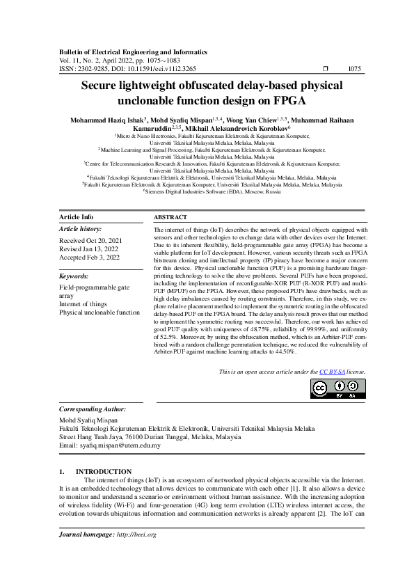 (PDF) Secure lightweight obfuscated delay-based physical unclonable function design on FPGA ...