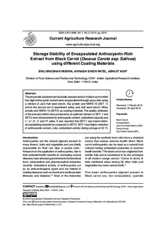 (PDF) Storage stability of encapsulated anthocyanin-rich extract from ...