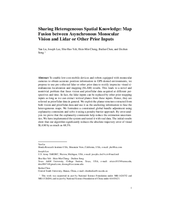 (PDF) Sharing Heterogeneous Spatial Knowledge: Map Fusion Between Asynchronous Monocular Vision ...