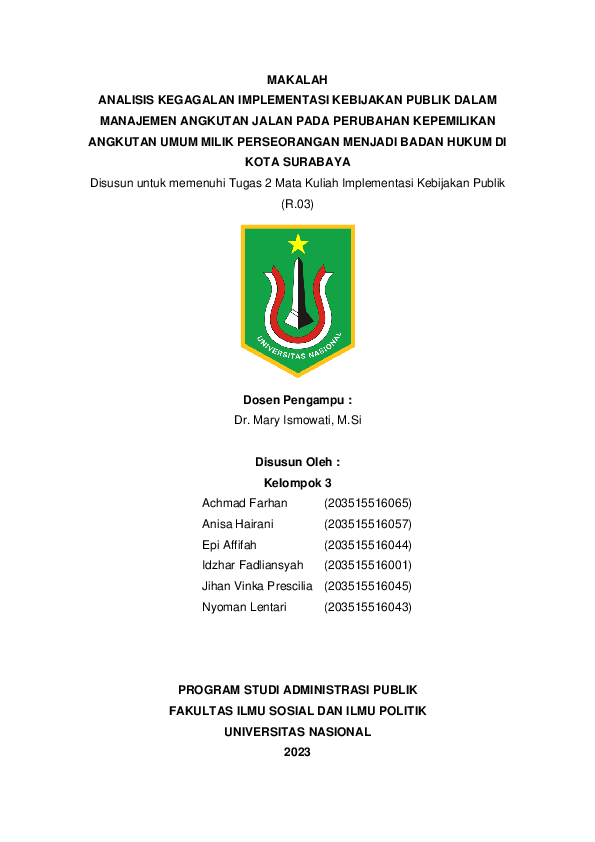 (PDF) Dr. Mary Ismowati, M.Si._Nyoman Lentari_Tugas Presentasi Kelompok ...