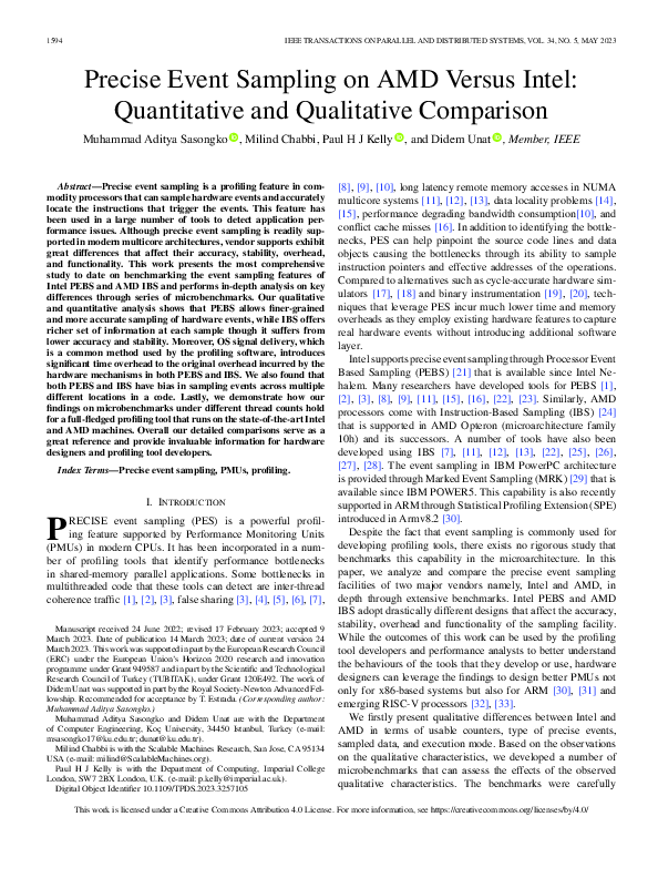 (PDF) Precise Event Sampling on AMD Versus Intel: Quantitative and ...