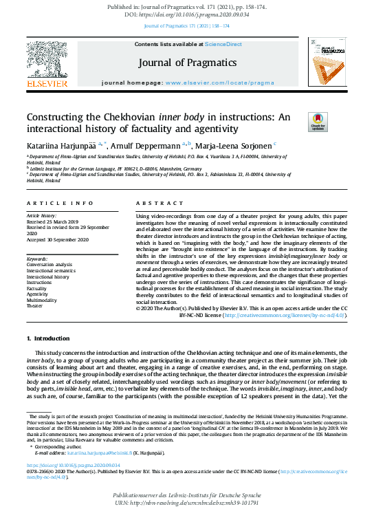 (PDF) Constructing the Chekhovian inner body in instructions: An ...