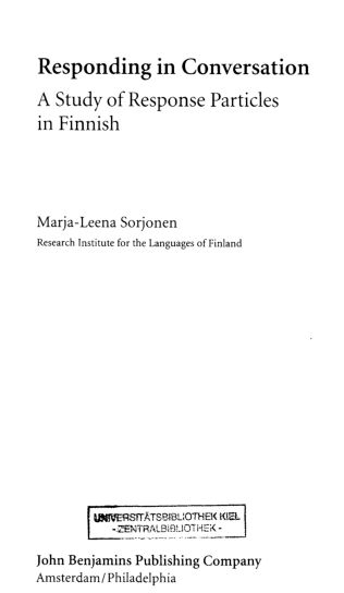 (PDF) Responding in Conversation