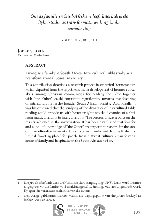 (PDF) Om as familie in Suid-Afrika te leef: Interkulturele Bybelstudie ...