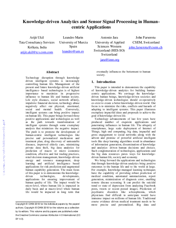 (PDF) Knowledge-Driven Analytics and Sensor Signal Processing in Human-Centric Applications