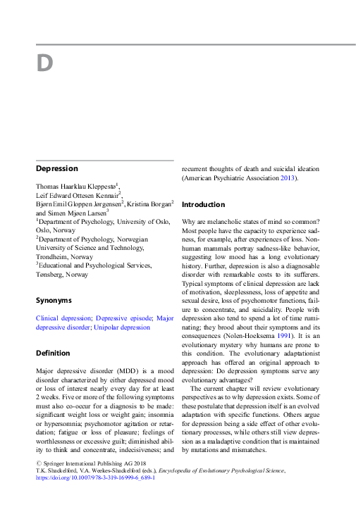 (PDF) Depression