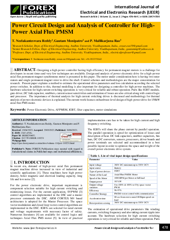 (PDF) Power Circuit Design and Analysis of Controller For High-Power ...