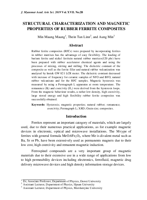 (PDF) Structural Characterization and Magnetic Properties of Rubber ...