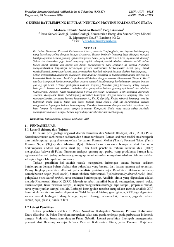 (PDF) GENESIS BATULEMPUNG DI PULAU NUNUKAN PROVINSI KALIMANTAN UTARA