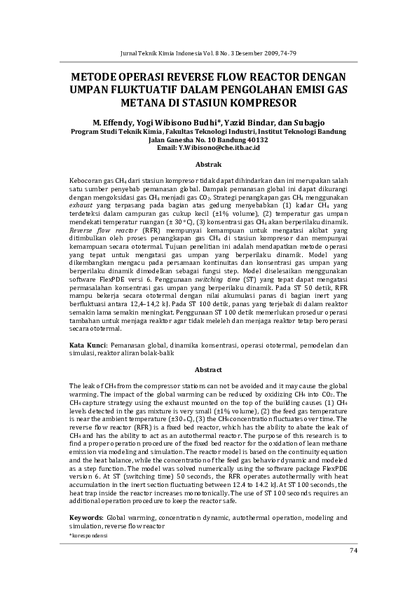 (PDF) Metode operasi reverse flow reactor dengan umpan fluktuatif dalam ...