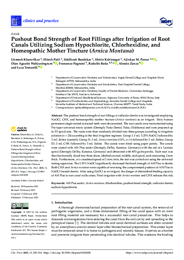 (PDF) Pushout Bond Strength of Root Fillings after Irrigation of Root ...