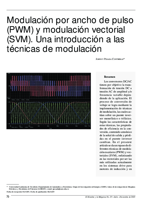 (PDF) Modulación por ancho de pulso (PWM) y modulación vectorial (SVM ...