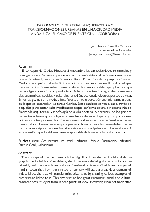 Pdf Desarrollo Industrial Arquitectura Y Transformaciones Urbanas En