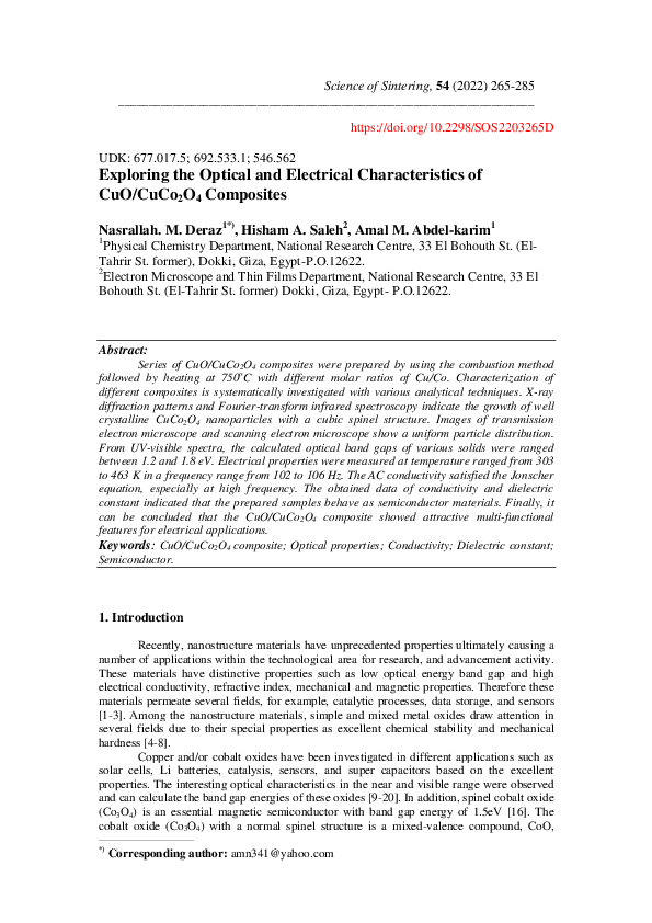 (PDF) Exploring the optical and electrical characteristics of CuO ...