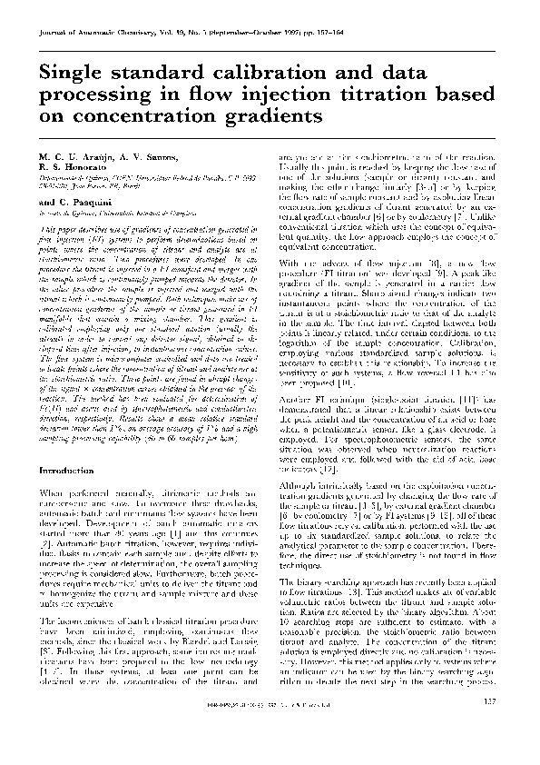 (PDF) Single standard calibration and data processing in flow injection titration based on ...