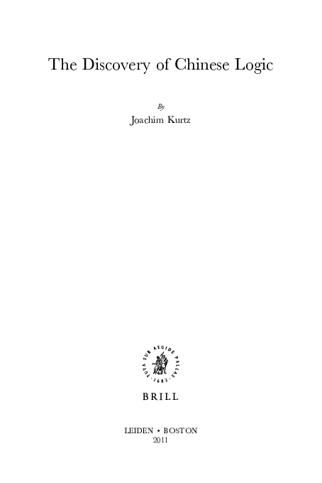 (PDF) The Discovery of Chinese Logic