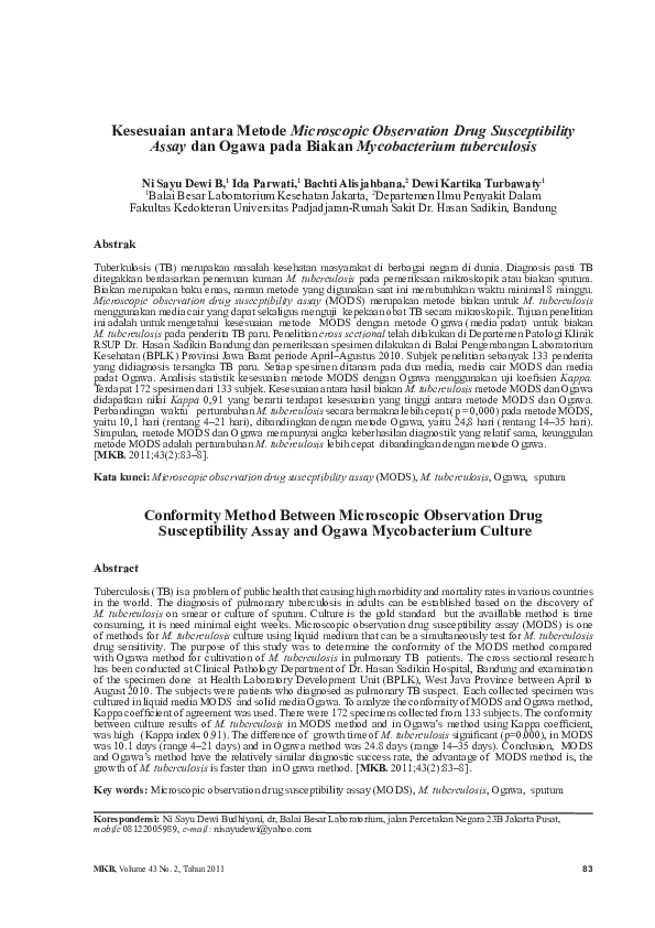 (PDF) Kesesuaian antara Metode Microscopic Observation Drug ...