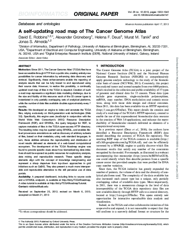 (PDF) A self-updating road map of The Cancer Genome Atlas