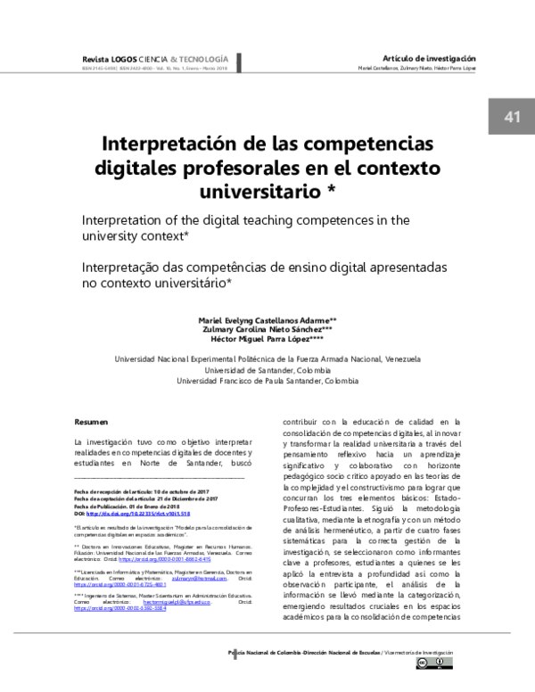 (PDF) Interpretación de las competencias digitales profesorales en el contexto universitario