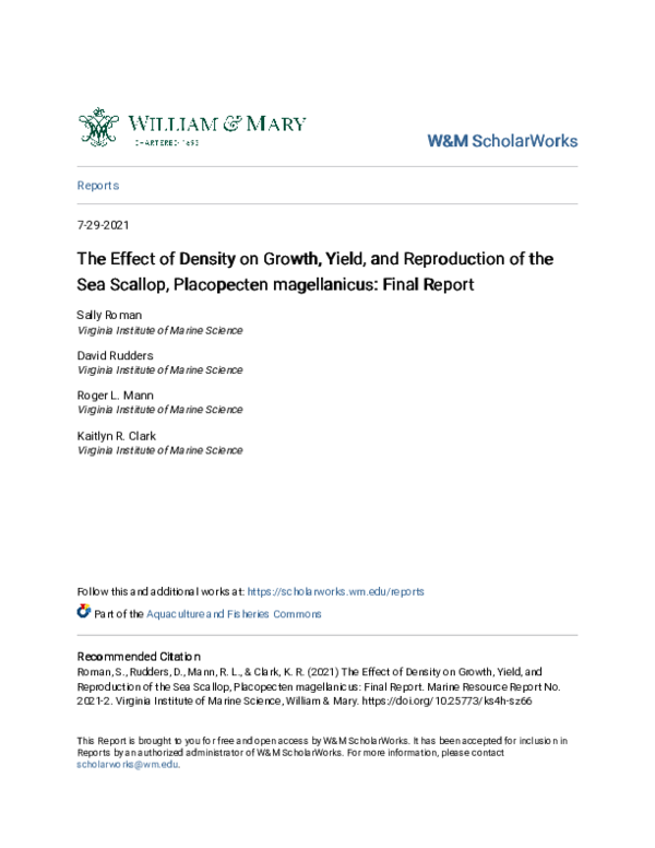 (PDF) The Effect of Density on Growth, Yield, and Reproduction of the ...
