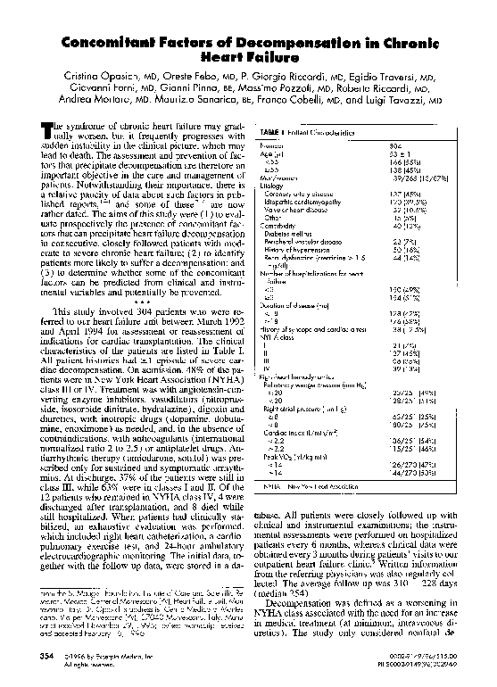 (PDF) Concomitant Factors of Decompensation in Chronic Heart Failure