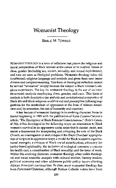 (PDF) Womanist Theology