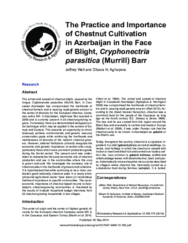 (PDF) The Practice and Importance of Chestnut Cultivation in Azerbaijan ...