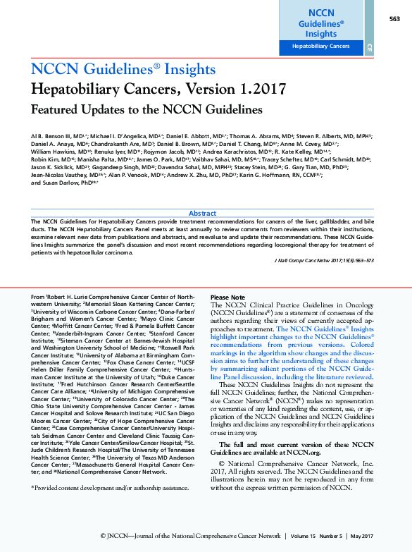 (PDF) NCCN Guidelines Insights: Hepatobiliary Cancers, Version 1.2017