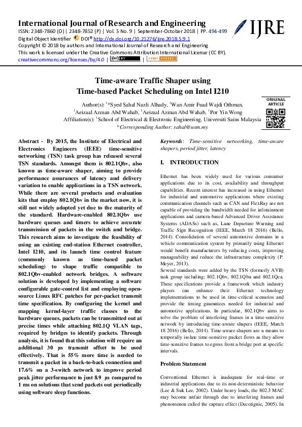 (PDF) Time-aware Traffic Shaper using Time-based Packet Scheduling on ...
