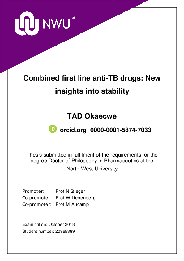 (PDF) Combined first line anti-TB drugs: new insights into stability ...