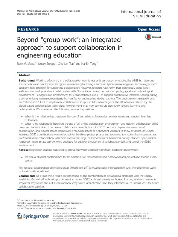 (PDF) Beyond “group work”: an integrated approach to support ...