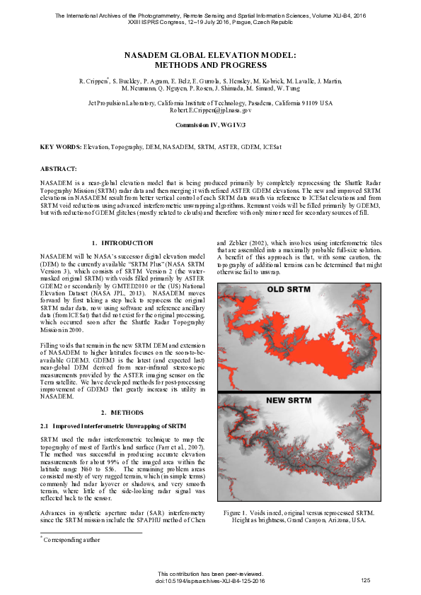 (PDF) Nasadem Global Elevation Model: Methods and Progress