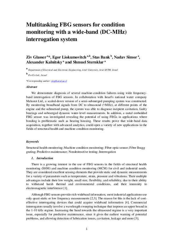 (PDF) Multitasking FBG sensors for condition monitoring with a wide ...