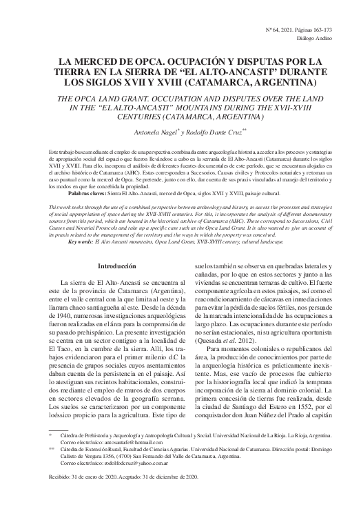 (PDF) La Merced De Opca. Ocupación y Disputas Por La Tierra en La ...