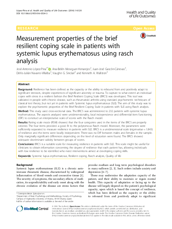 (PDF) Measurement properties of the brief resilient coping scale in ...