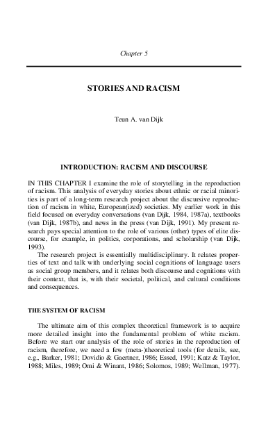 (PDF) Stories and Racism