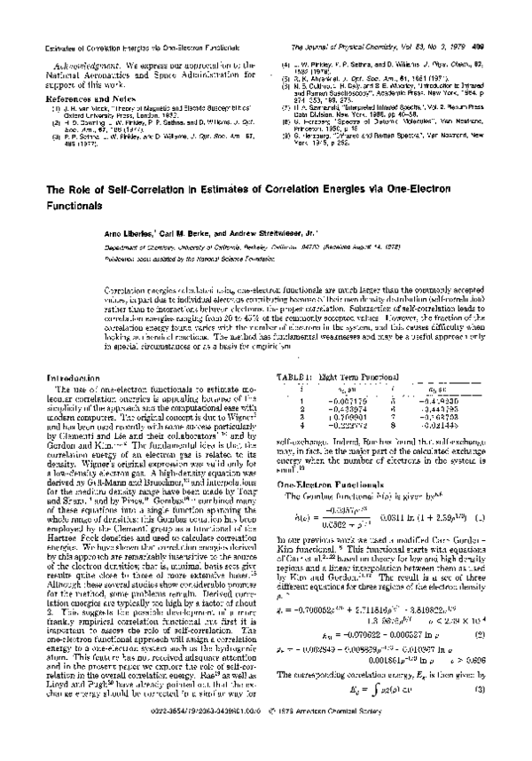 (PDF) The role of self-correlation in estimates of correlation energies ...