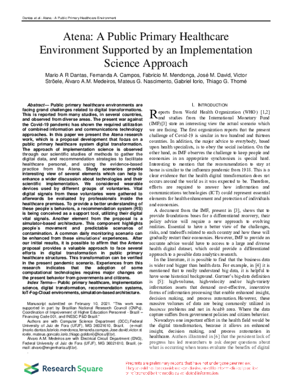 (PDF) Atena: A Public Primary Healthcare Environment Supported by an Implementation Science ...