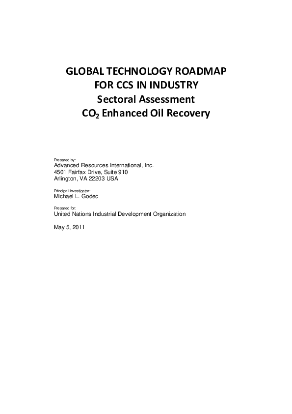 (PDF) GLOBAL TECHNOLOGY ROADMAP FOR CCS IN INDUSTRY Sectoral Assessment ...