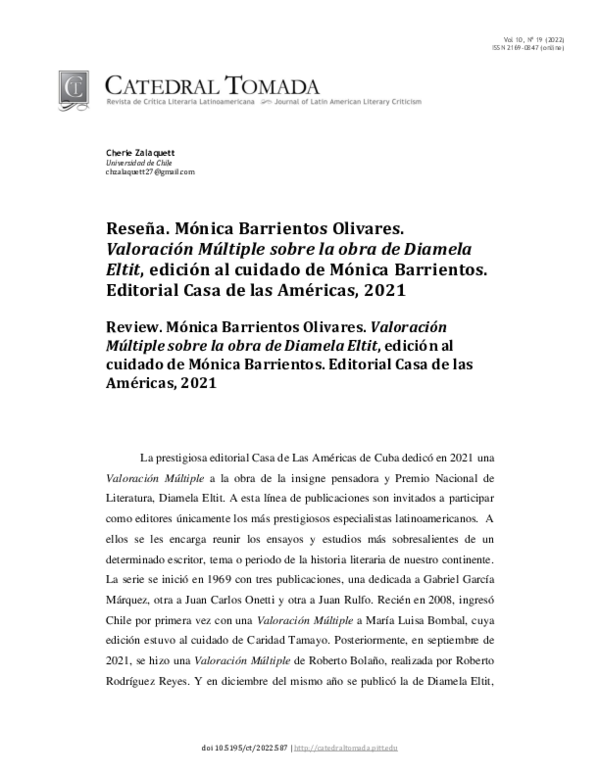(PDF) Reseña. Mónica Barrientos Olivares. Valoración Múltiple sobre la ...