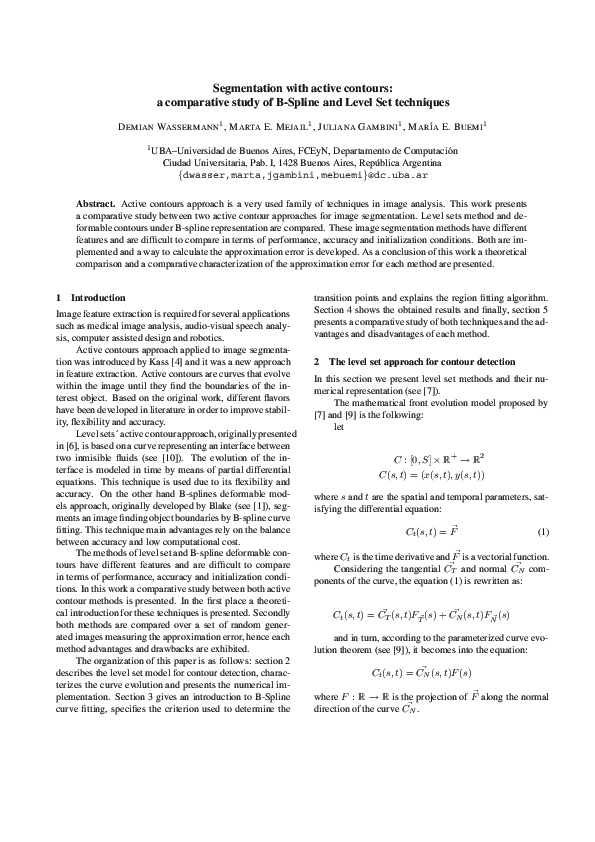 (PDF) Segmentation with active contours: a comparative study of B-spline and level set techniques
