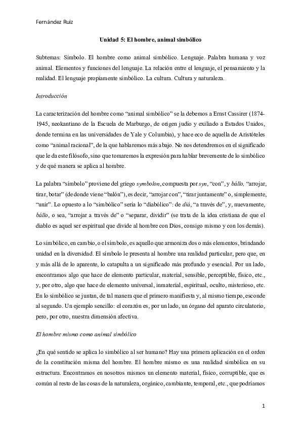 (PDF) El hombre, animal simbólico. Apuntes