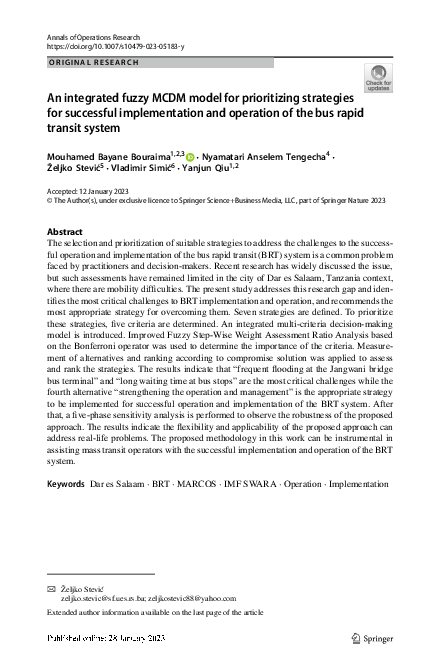 (PDF) An integrated fuzzy MCDM model for prioritizing strategies for ...