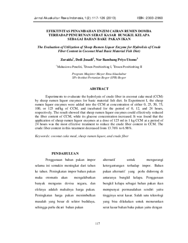 (PDF) Efektivitas Penambahan Enzim Cairan Rumen Domba Terhadap ...