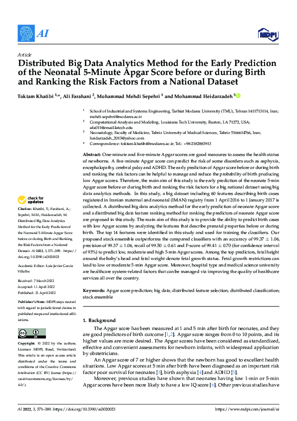 (PDF) Distributed Big Data Analytics Method for the Early Prediction of ...