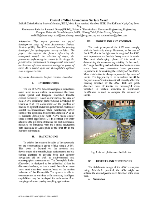 (PDF) Control of mini autonomous surface vessel | Umi Kalthum Ngah - Academia.edu