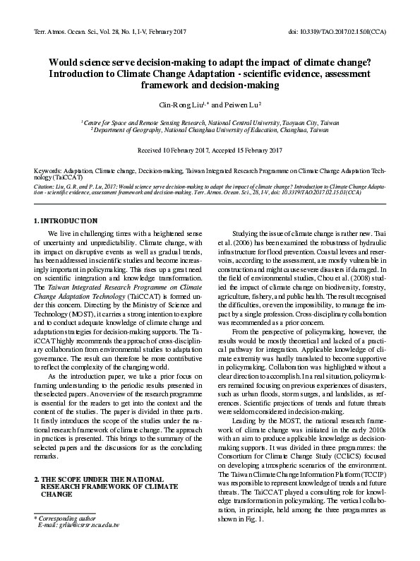 (PDF) Would science serve decision-making to adapt the impact of ...