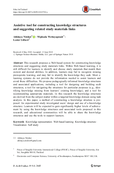 (PDF) Assistive tool for constructing knowledge structures and suggesting related study ...
