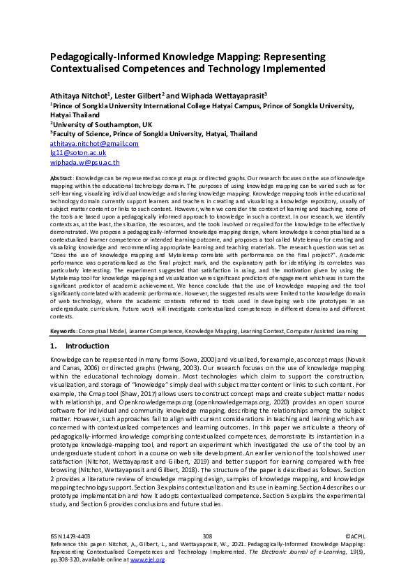 (PDF) Pedagogically-Informed Knowledge Mapping: Representing ...
