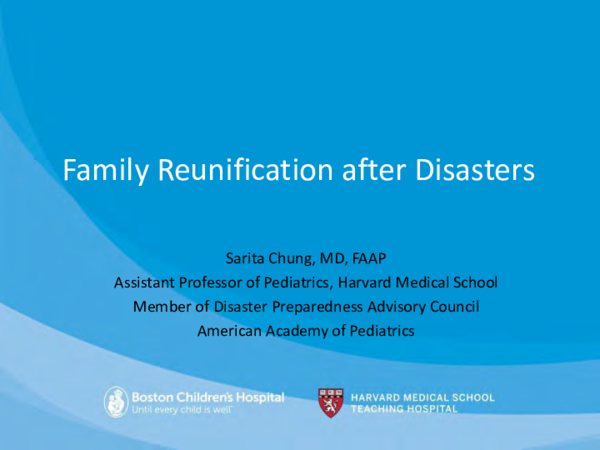 (PDF) Family Reunification After Disasters